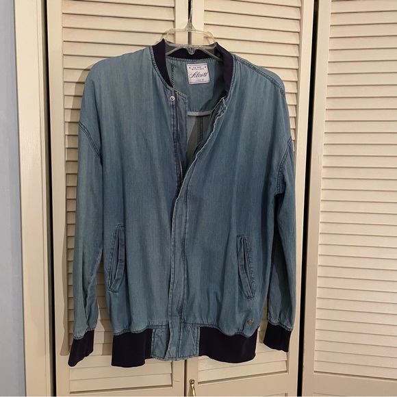 Alcott | Jackets & Coats | Denim Looking Bomber Jacket | Poshmark